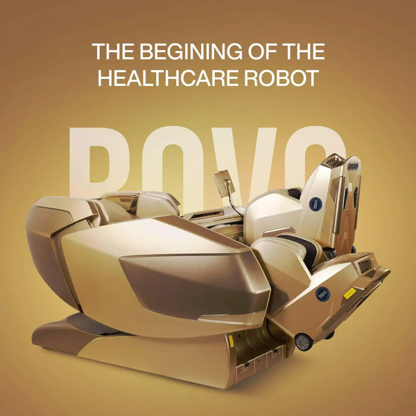 AI Robotic Massage Chair (Sleek Golden) | 10 Years Warranty